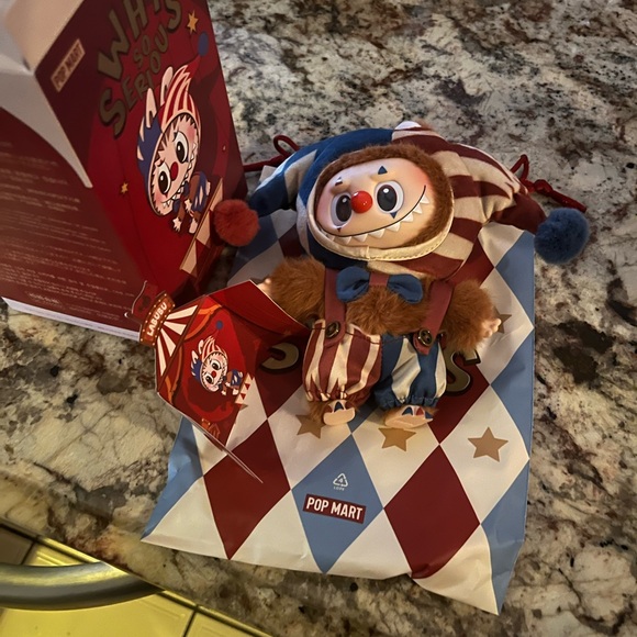 POP MART | Toys | Pop Mart Jester Plush Toy Red Blue Brown | Poshmark